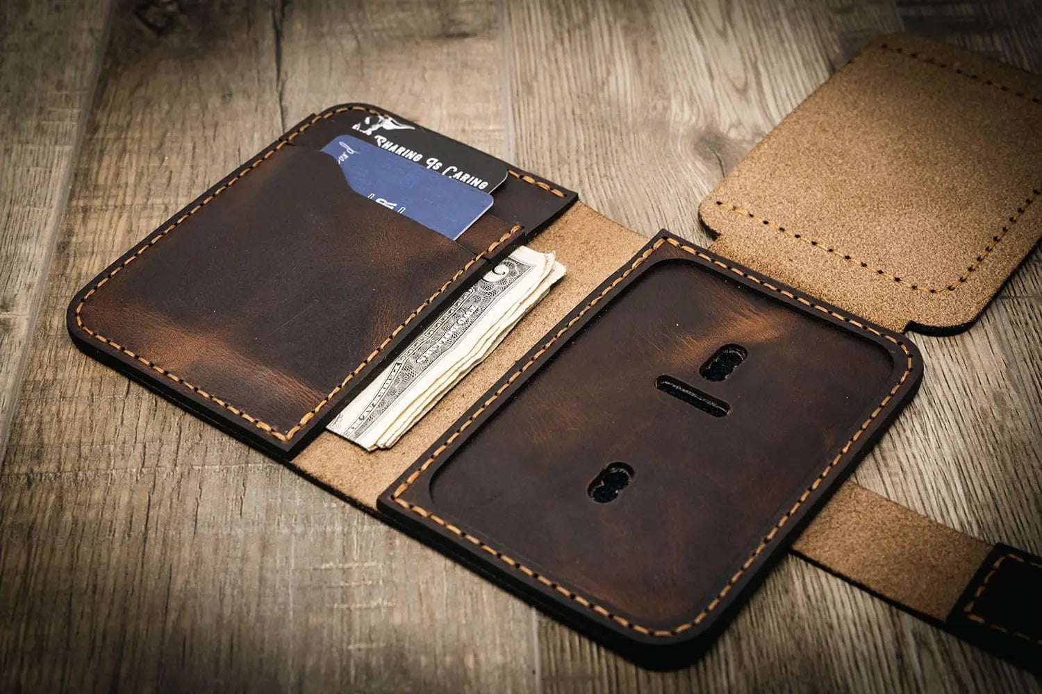 Badge Vertical Wallet - Walnut – Bull Sheath Leather