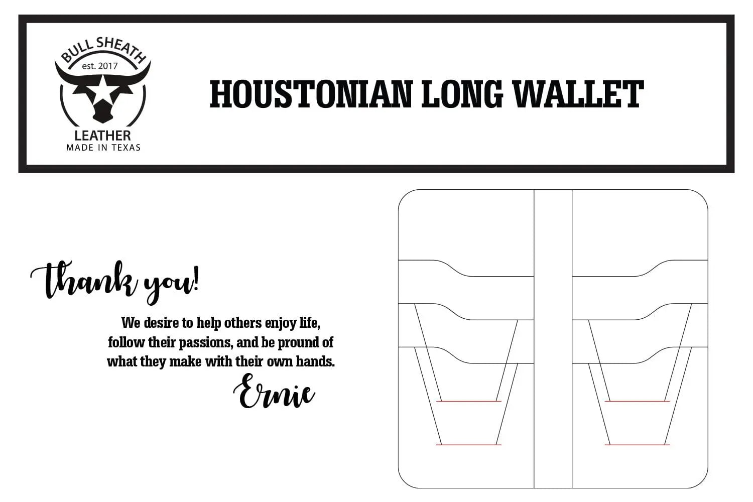 Bifold Leather Pattern – Bull Sheath Leather